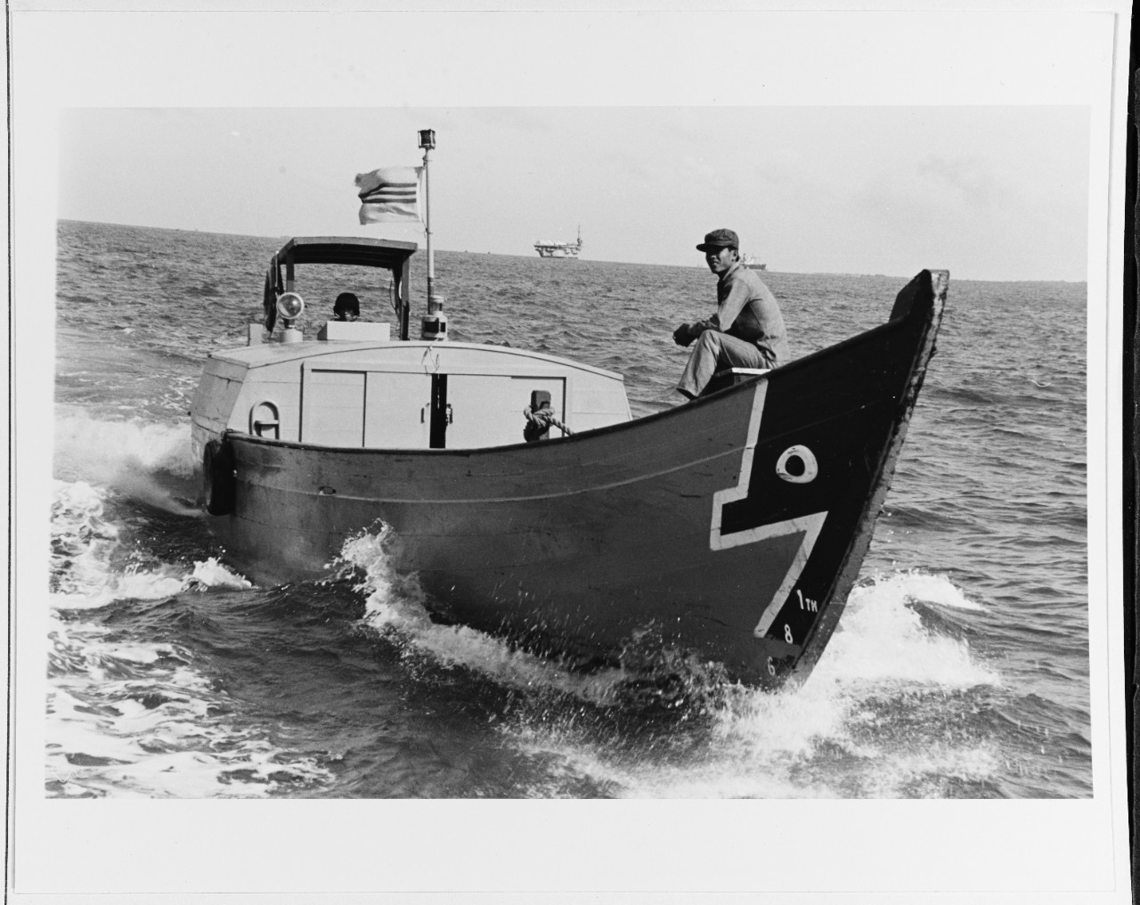 Junk of the South Vietnamese junk force on patrol at Vung Tau, Vietnam ...
