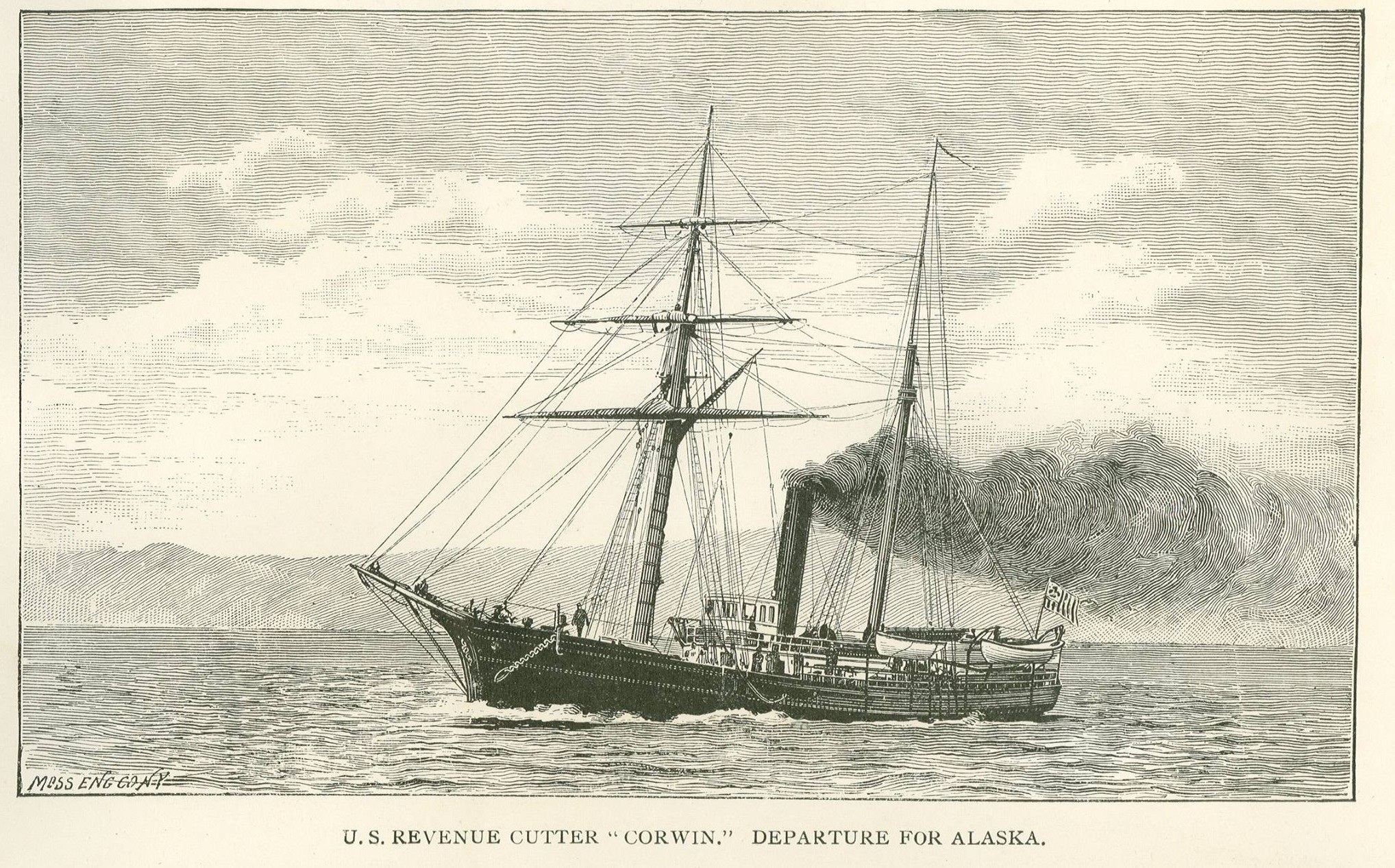 U.S. REVENUE CUTTER CORWIN DEPARTURE FOR ALASKA 1887 ...