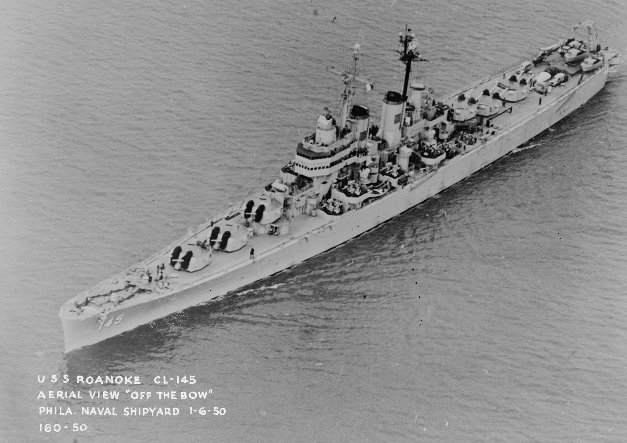 USS Roanoke (CL 145) January 6, 1950 NARA 19-NN-CL 145 Roanoke-1354889 ...