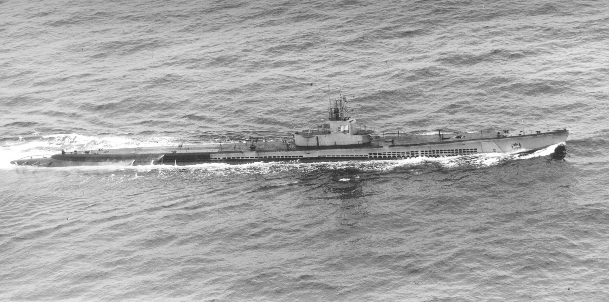 USS Tautog (SS-199), Photographed from an altitude of 300 off the ...