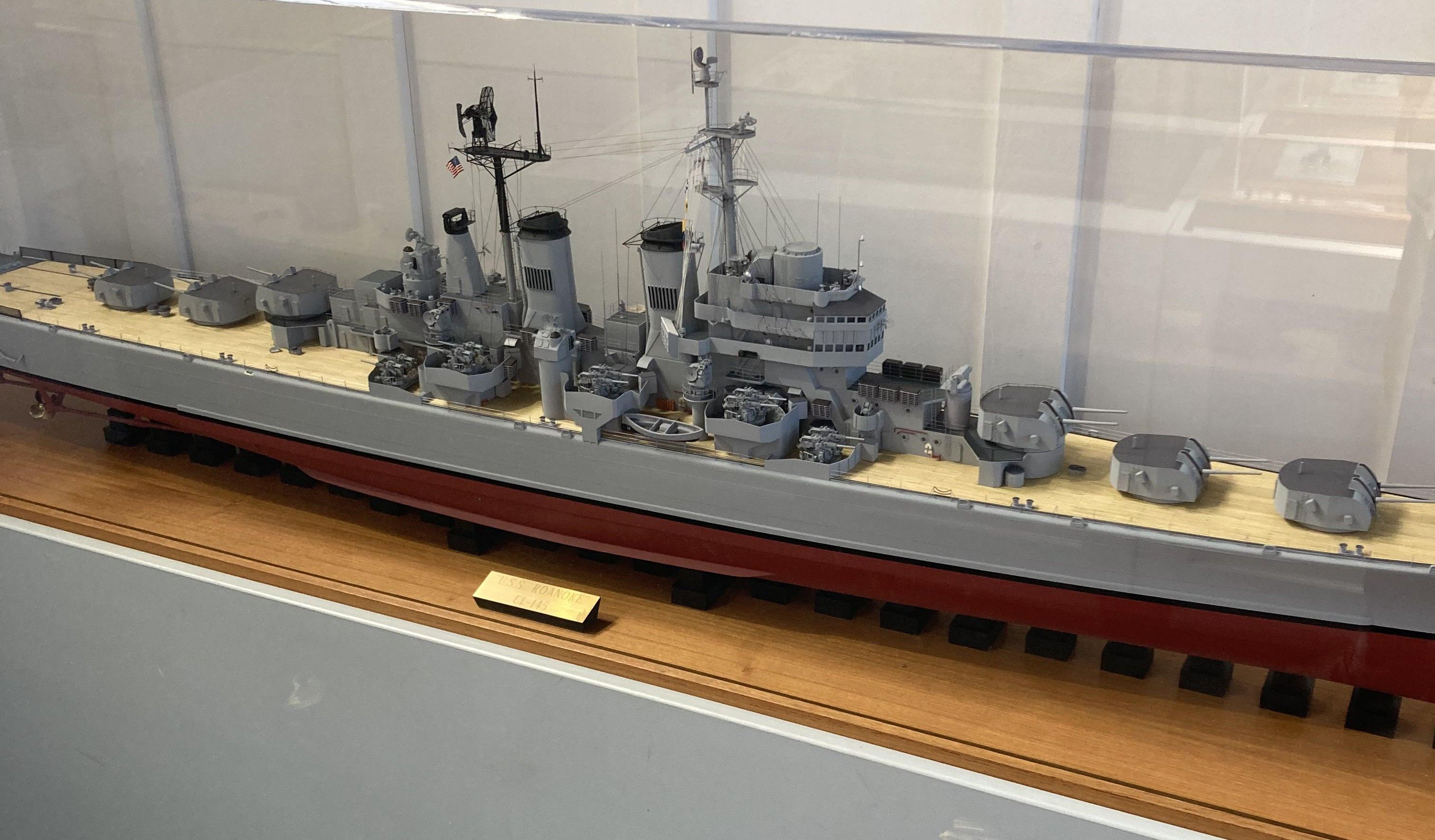model of USS Roanoke (CL-145) at the Virginia Museum of Transportation ...