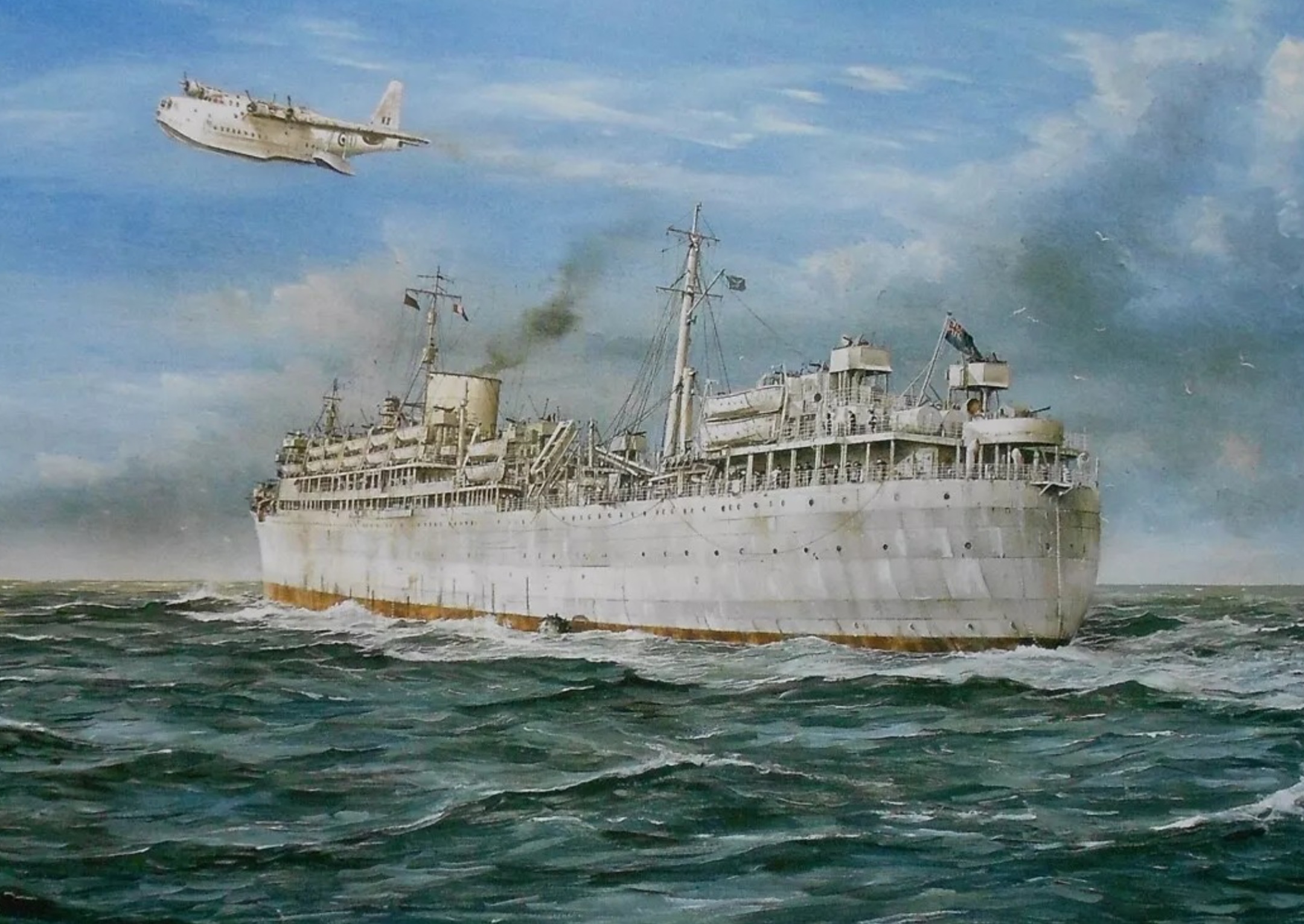 CARNARVON CASTLE ARMED MERCHANT CRUISER WW2 BY ARTIST ROBERT LLOYD ...